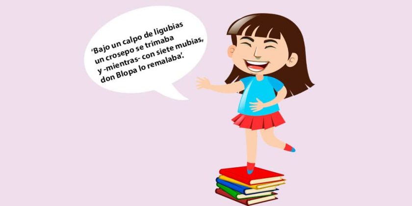 La matraca traca, una poesía y trabalenguas para niños