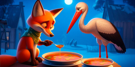 La zorra y la cigüeña, una fábula de Fedro con explicaciones