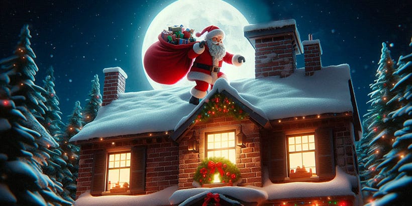 La víspera de Navidad, poesía y cuento del origen de Santa