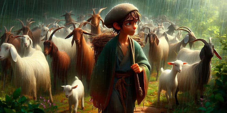 El cabrero y las cabras montesas, una fábula de Esopo